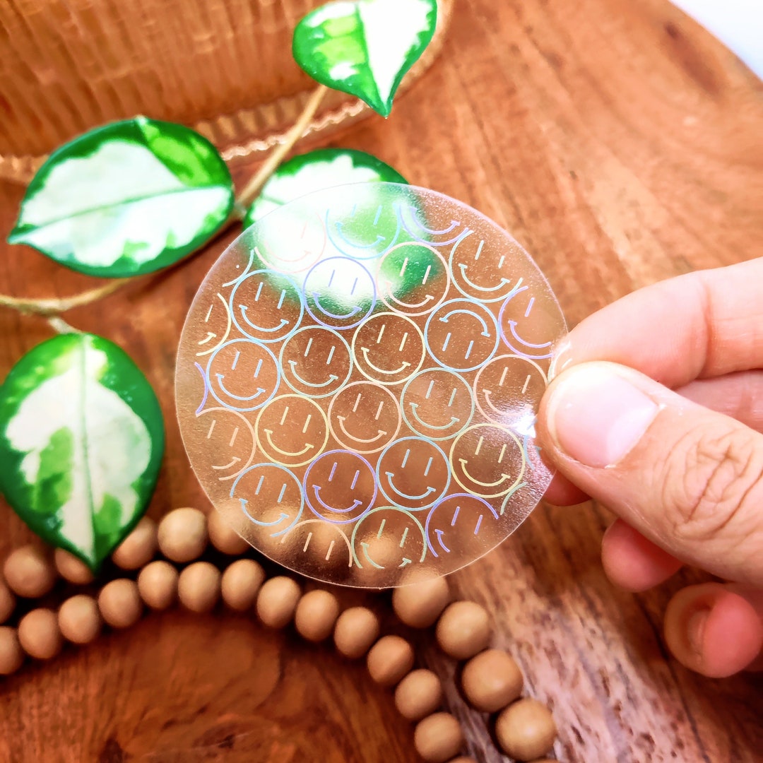 Clear Smiley Face Sticker | Vinyl Sticker | Water Bottle Sticker - Etsy