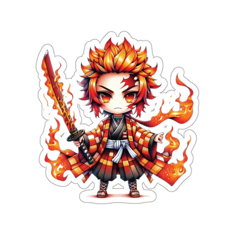 Rengoku Haori Sticker, Demon Slayer Sticker, Demon Slayer Sticker, Fire ...
