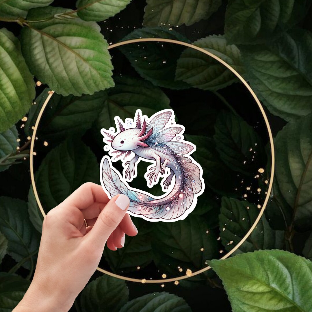 Axolotl Vinyl Stickers Fairy Animal Stickers Axolotl Lover Gift ...
