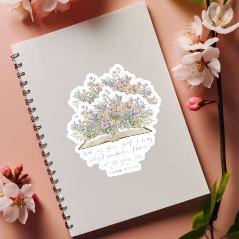 Psalm 119 Sticker, Psalm 119:18 Sticker, Open My Eyes That I May Behold ...