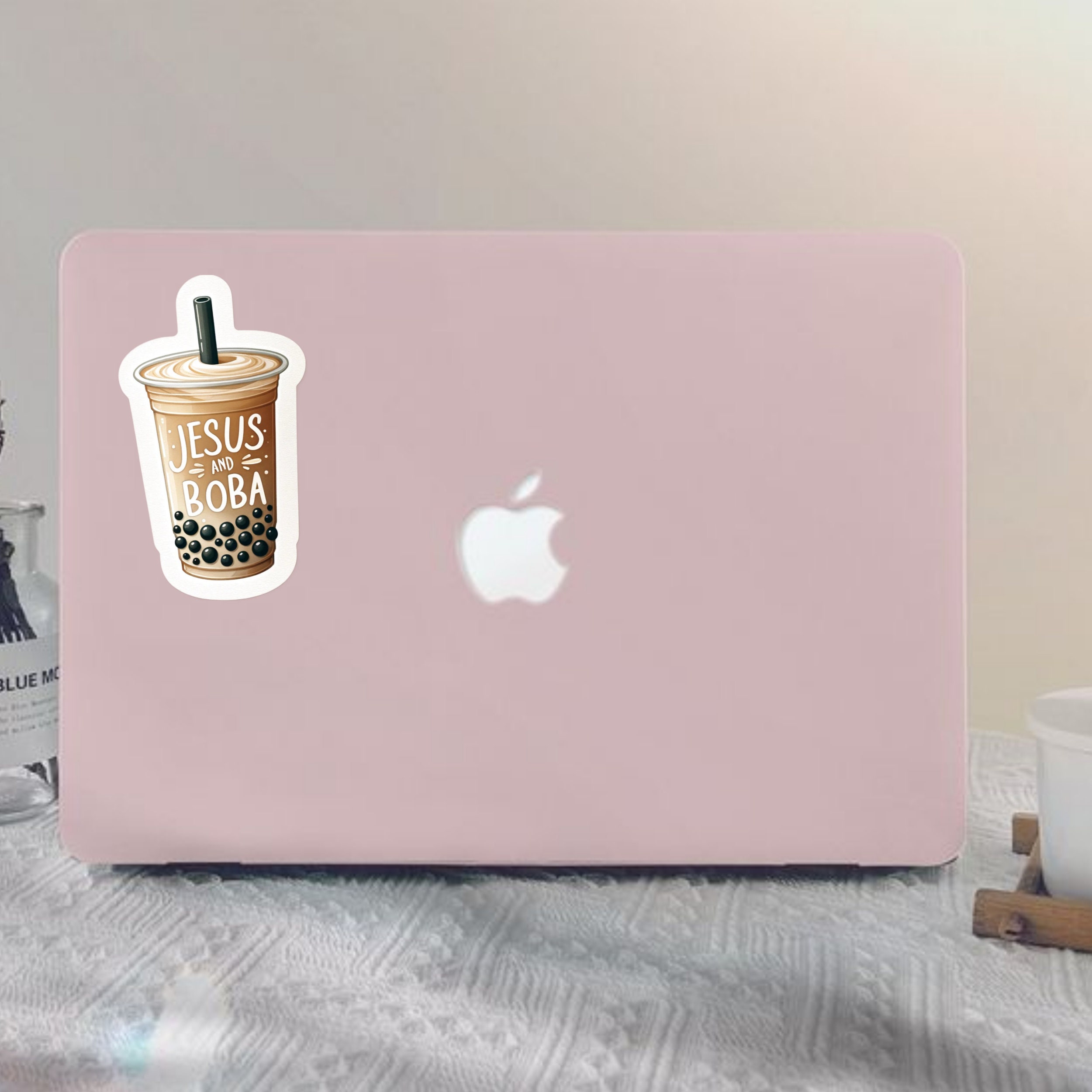 Jesus and Boba Tea Vinyl Sticker, Jesus Vinyl Sticker, Christian Faith ...