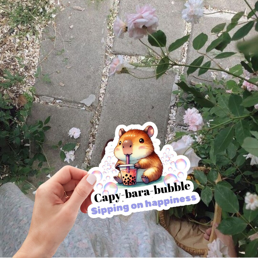 Capybara Sticker, Cute Capybara Stickers, Pun Stickers, Boba Tea ...