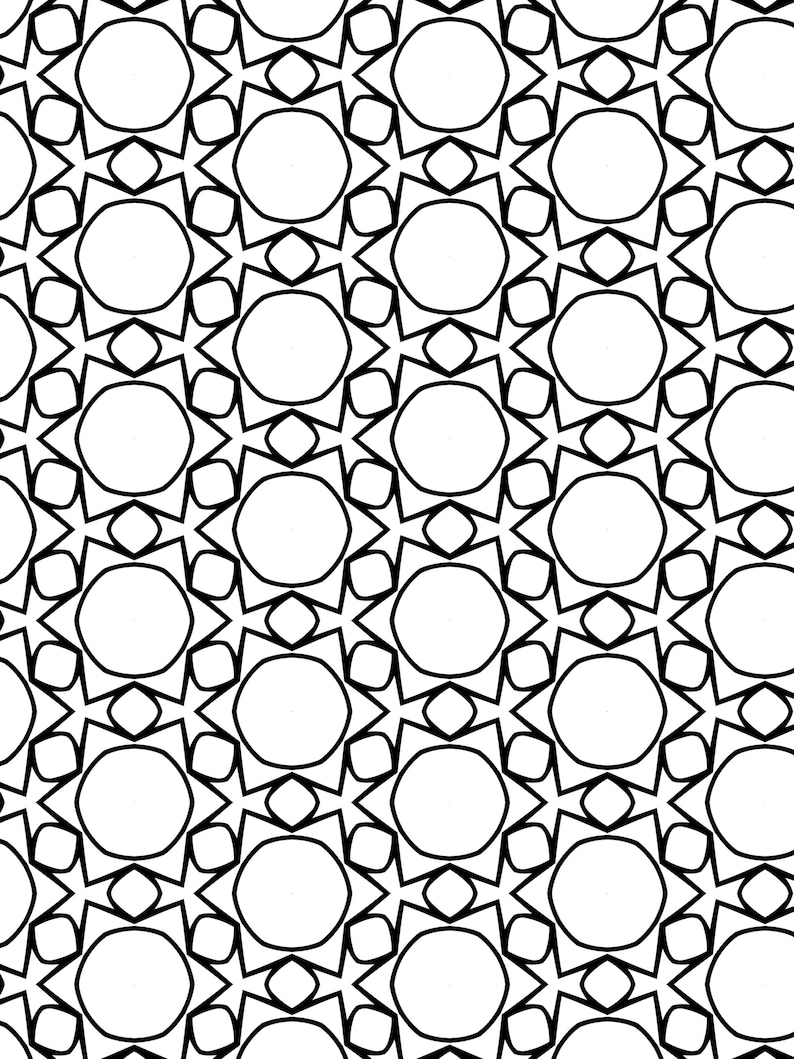 5 Pattern Coloring Pages - Set 1.1 - Etsy