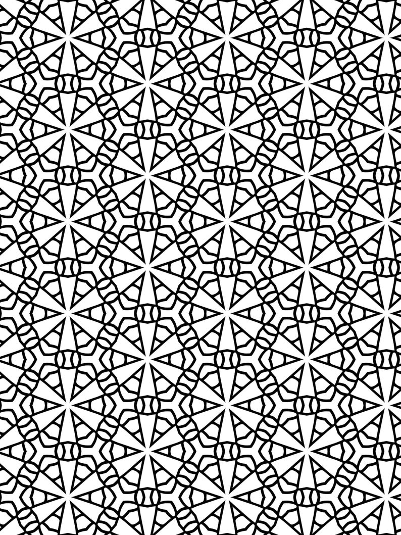 5 Pattern Coloring Pages - Set 1.2 - Etsy