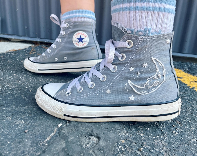 Embroidered Sun Moon Celestial Converse High Tops - Etsy Canada