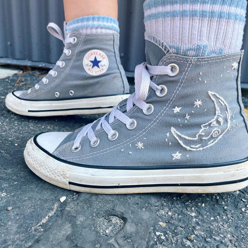 Embroidered Converse - Etsy