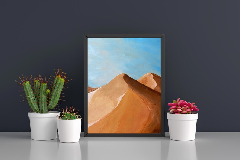 Sahara Morocco Acrylic Painting Canvas on Board Desert Sand Dunes KOJO ...
