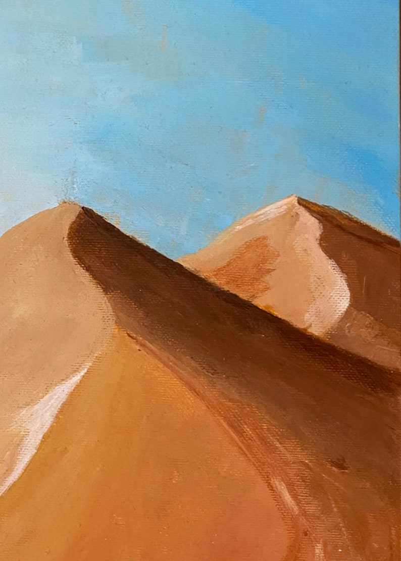 Sahara Morocco Acrylic Painting Canvas on Board Desert Sand Dunes KOJO ...
