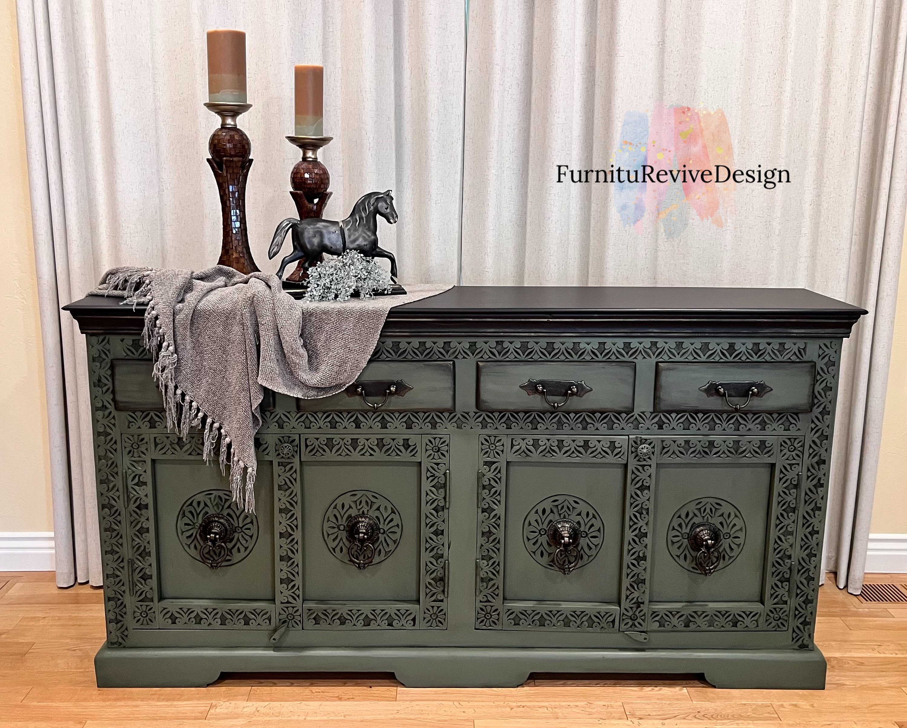 Painted Buffet Table Furniture