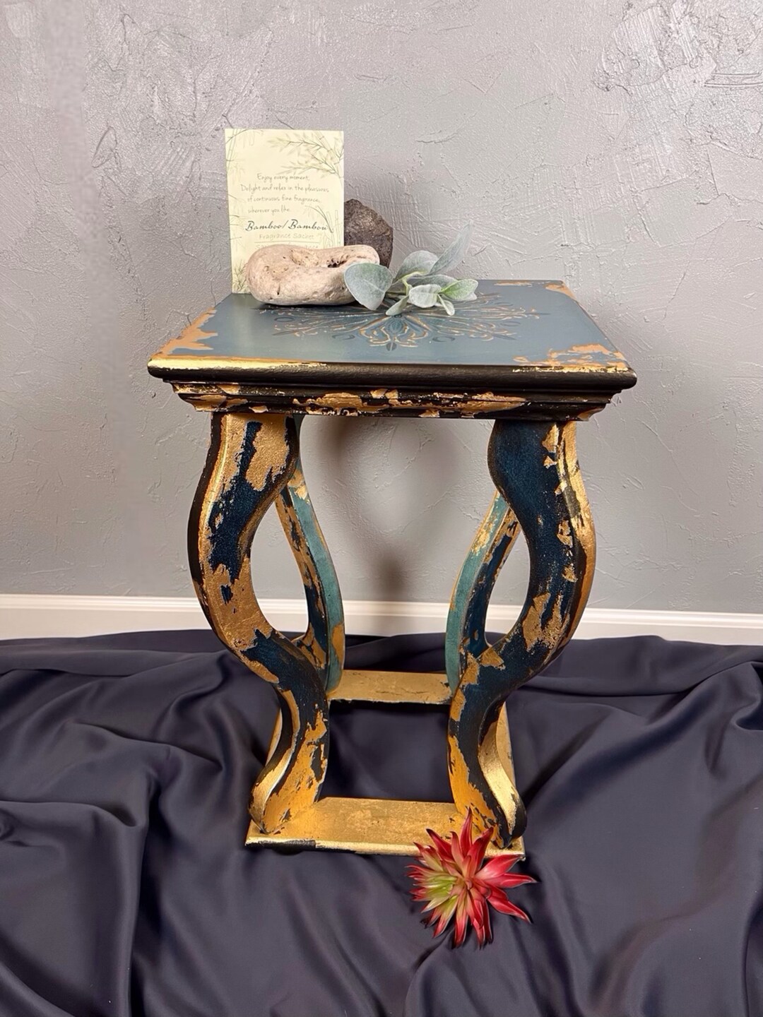 Accent Table, Spa, Turquoise, Hand Painted, Salon Item, Coffee Table ...