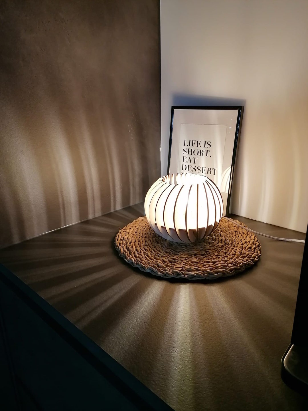 Wooden Lamp Table Lamp Slat Lamp Handmade Handcrafted - Etsy