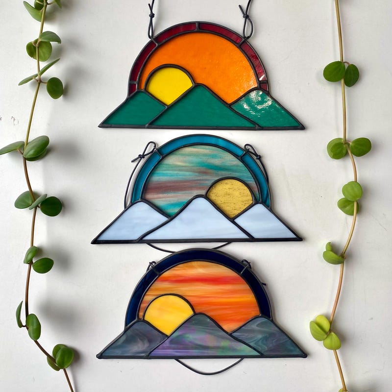 Stain Glass Panel Sunset - Etsy