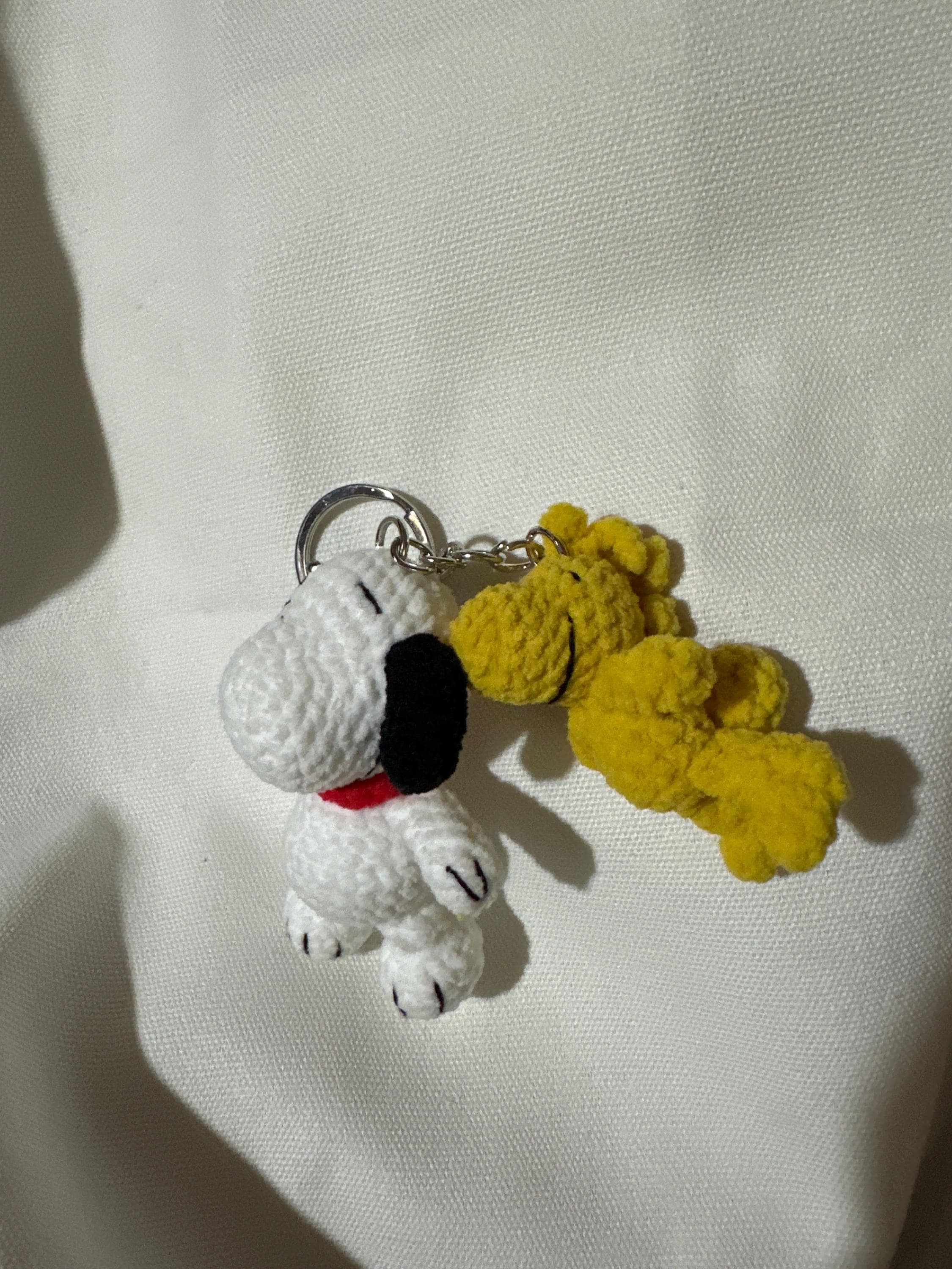 Snoopy and Woodstock Keychain/ Crochet Keychain/cute Amigurumi Keychain ...
