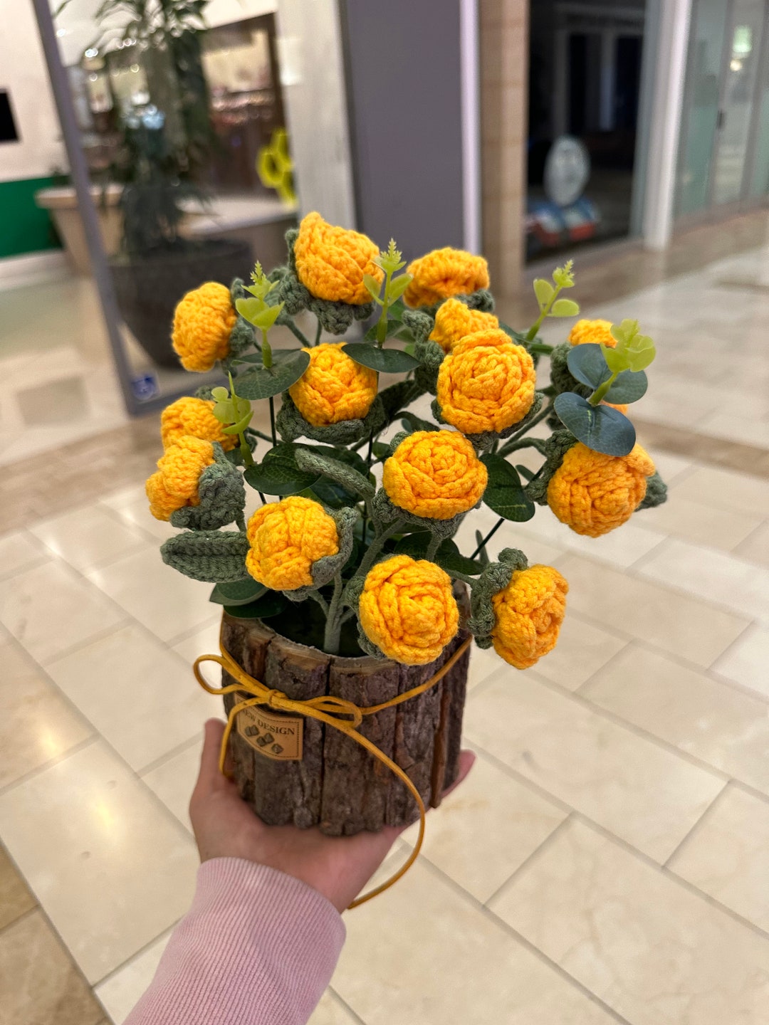 Big Crocheted Flower Plant/ Rose Plant for Decoration - Etsy