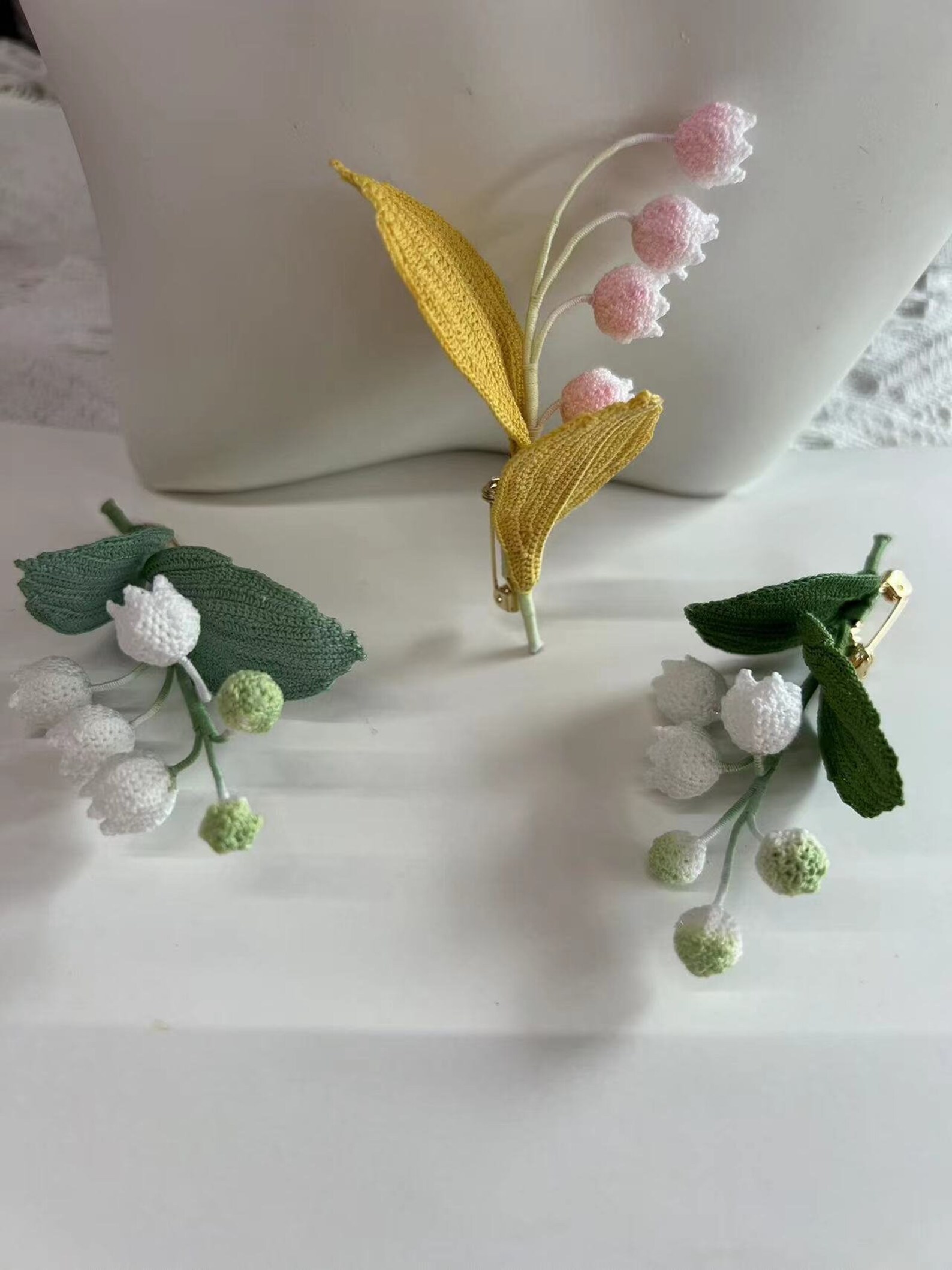 Lily in the Valley Pin/handmade Pins/micro-crochet Pins /14k Gold ...