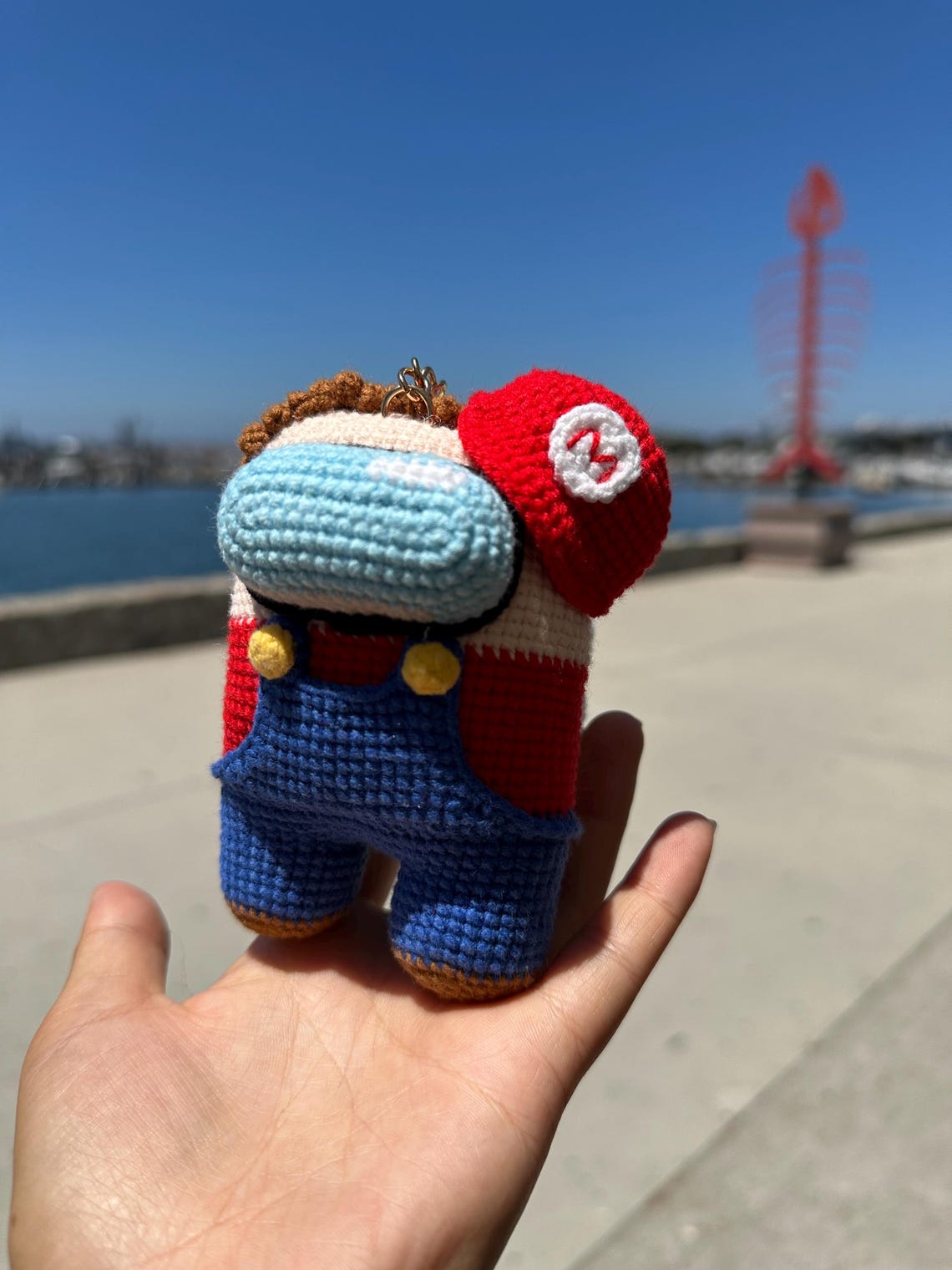 Amongus Mario Keychain/ Crochet Keychain/cute Amigurumi Keychain ...