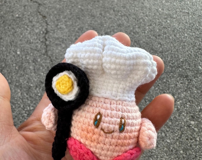 Chef Kirby Keychain/ Crochet Keychain/cute Amigurumi Keychain Handmade ...