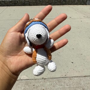 Pilot Snoopy Keychain/ Crochet Keychain/cute Amigurumi Keychain ...