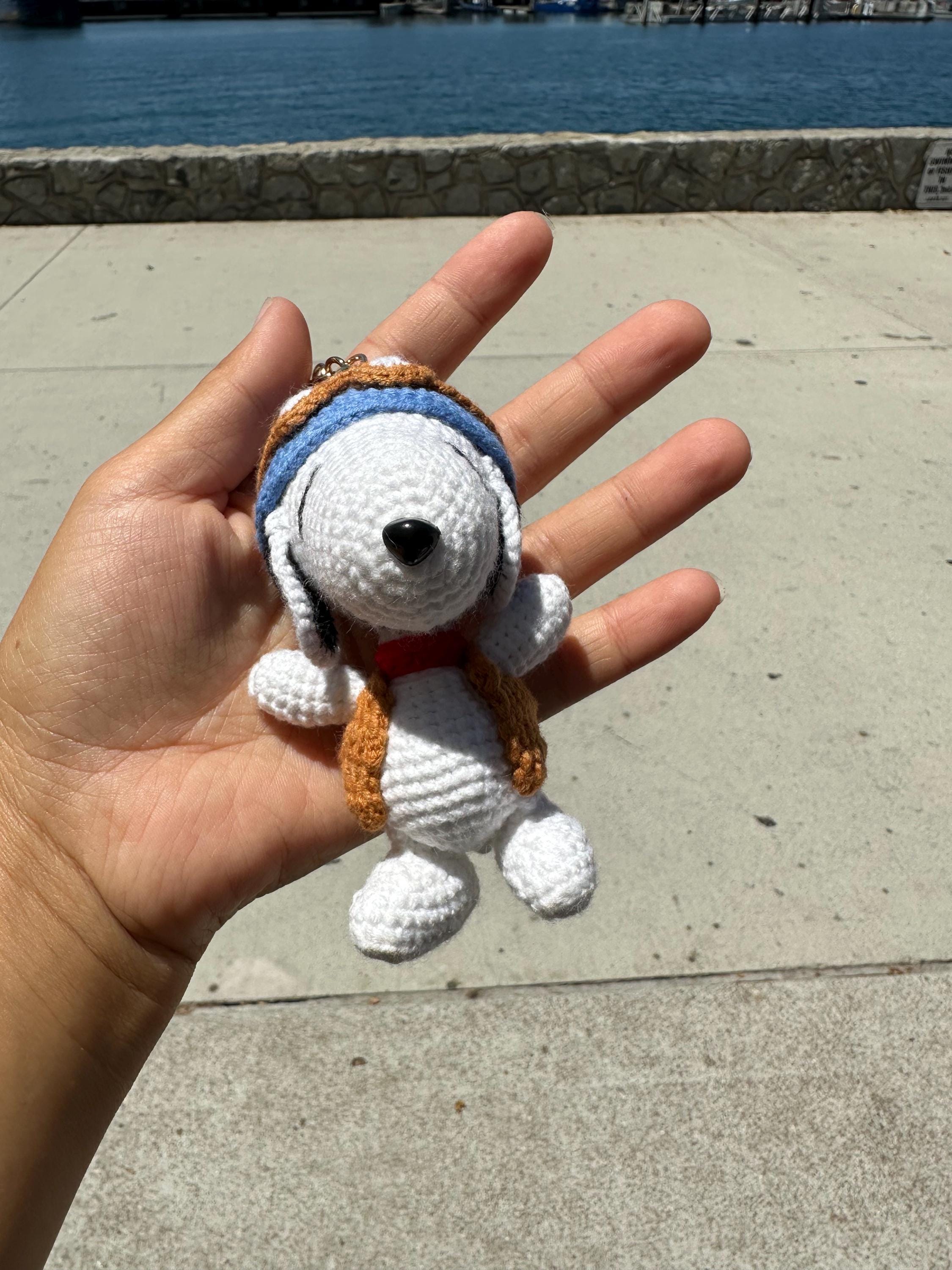 Pilot Snoopy Keychain/ Crochet Keychain/cute Amigurumi Keychain ...