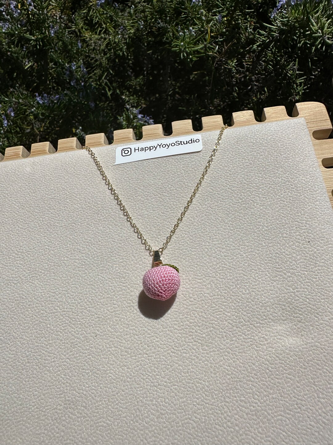 Peach Necklace/handmade Micro Crochet Necklace/gift for Her - Etsy