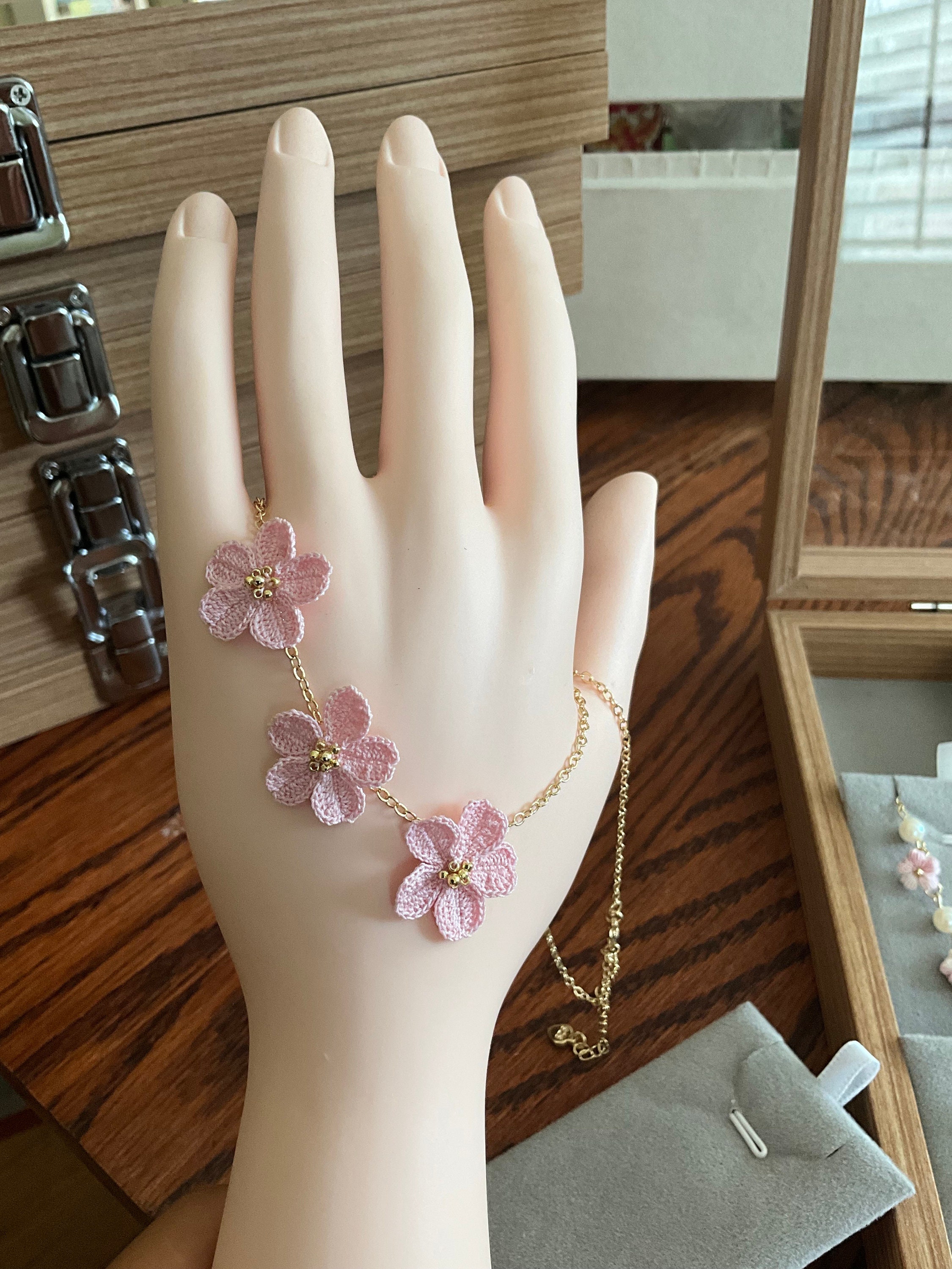 Flower Necklace/handmade Micro Crochet Necklace - Etsy