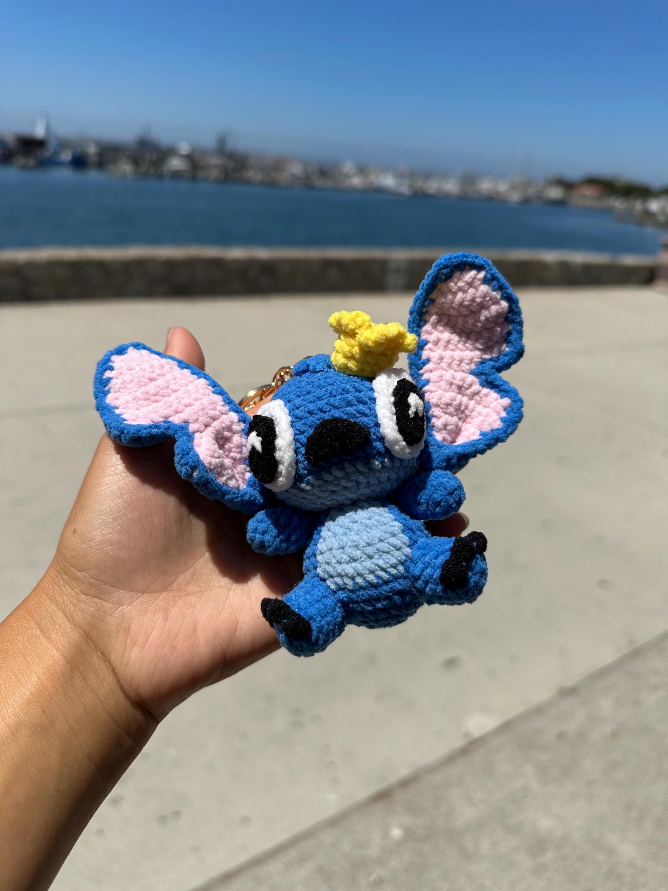 Blue Stitch Keychain/ Crochet Keychain/cute Amigurumi Keychain Handmade ...