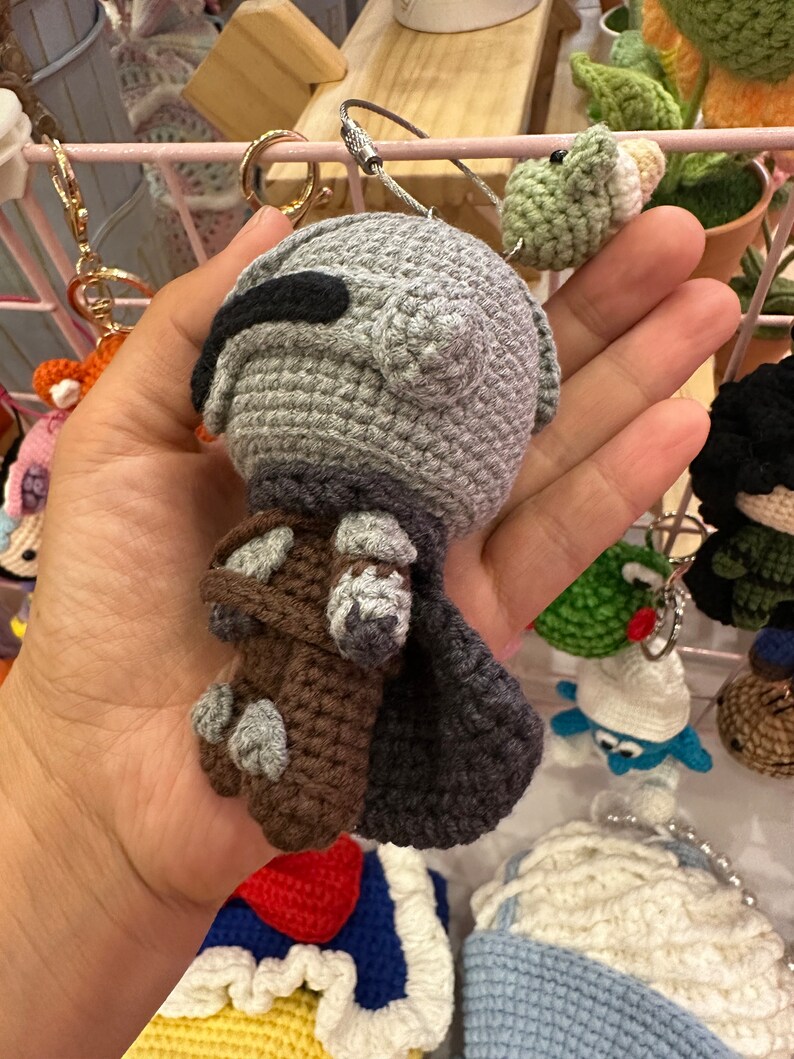 Mandalorian & Baby Yoda Grogu Keychain Crochet Keychain Handmade - Etsy