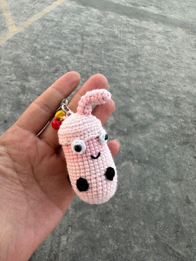 Taro Boba Tea Keychain/ Crochet Keychain/cute Amigurumi Keychain ...