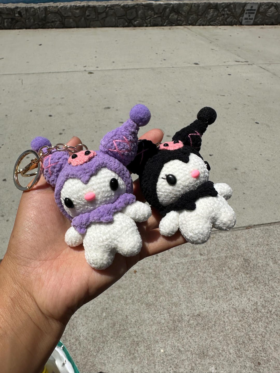 Kuromi Keychain/ Crochet Keychain/cute Amigurumi Keychain Handmade - Etsy