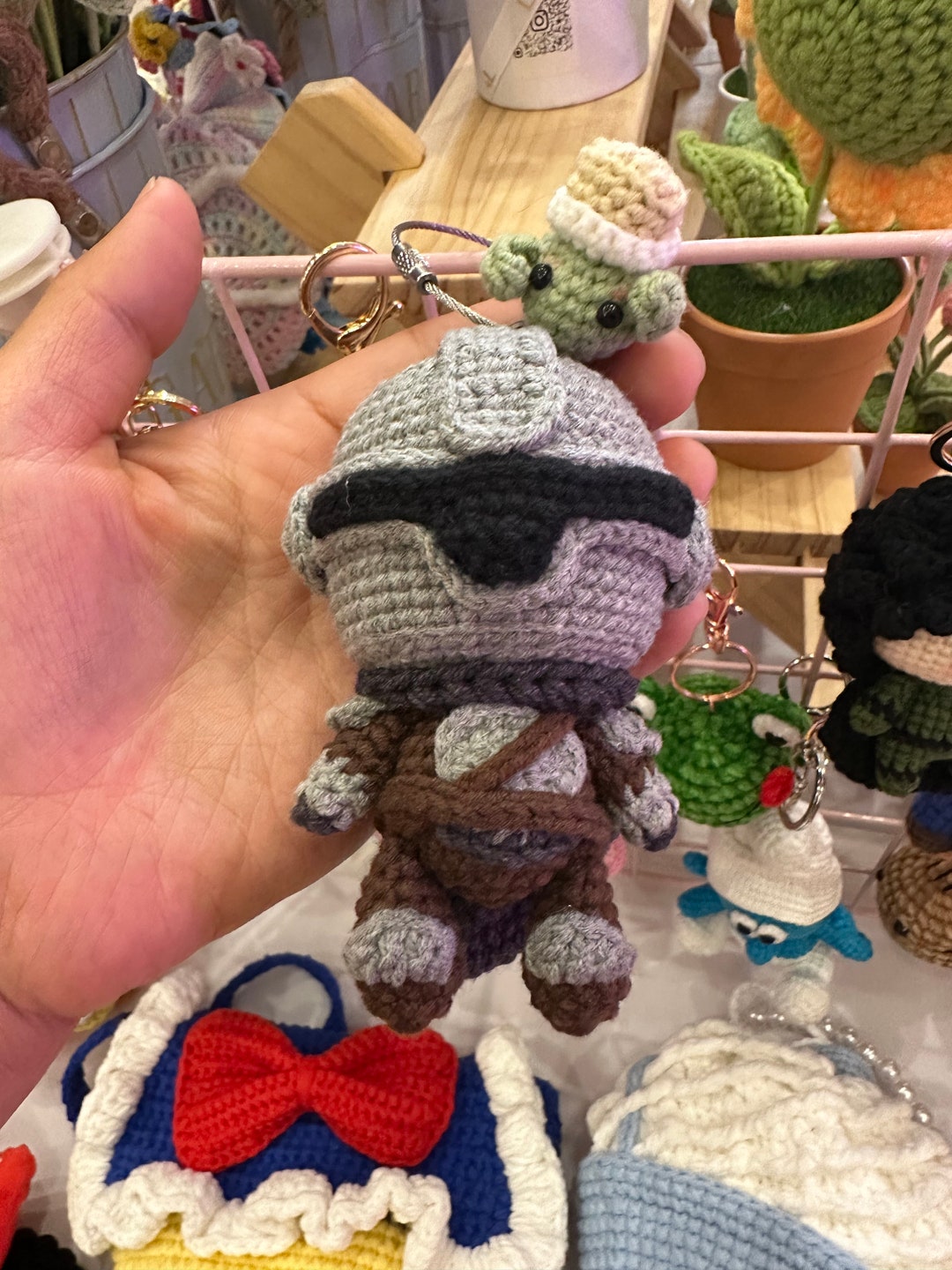 Mandalorian & Baby Yoda Grogu Keychain Crochet Keychain Handmade - Etsy