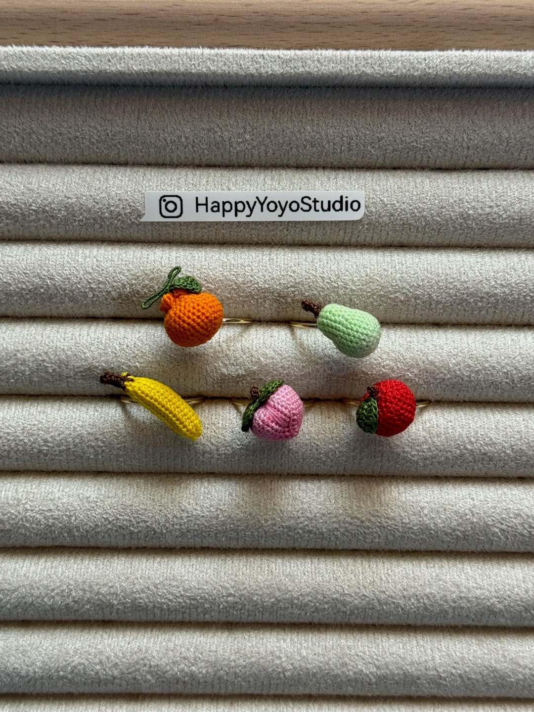 Handmade Micro Crochet Fruit Rings/micro-crochet Rings /14k Gold Plated ...