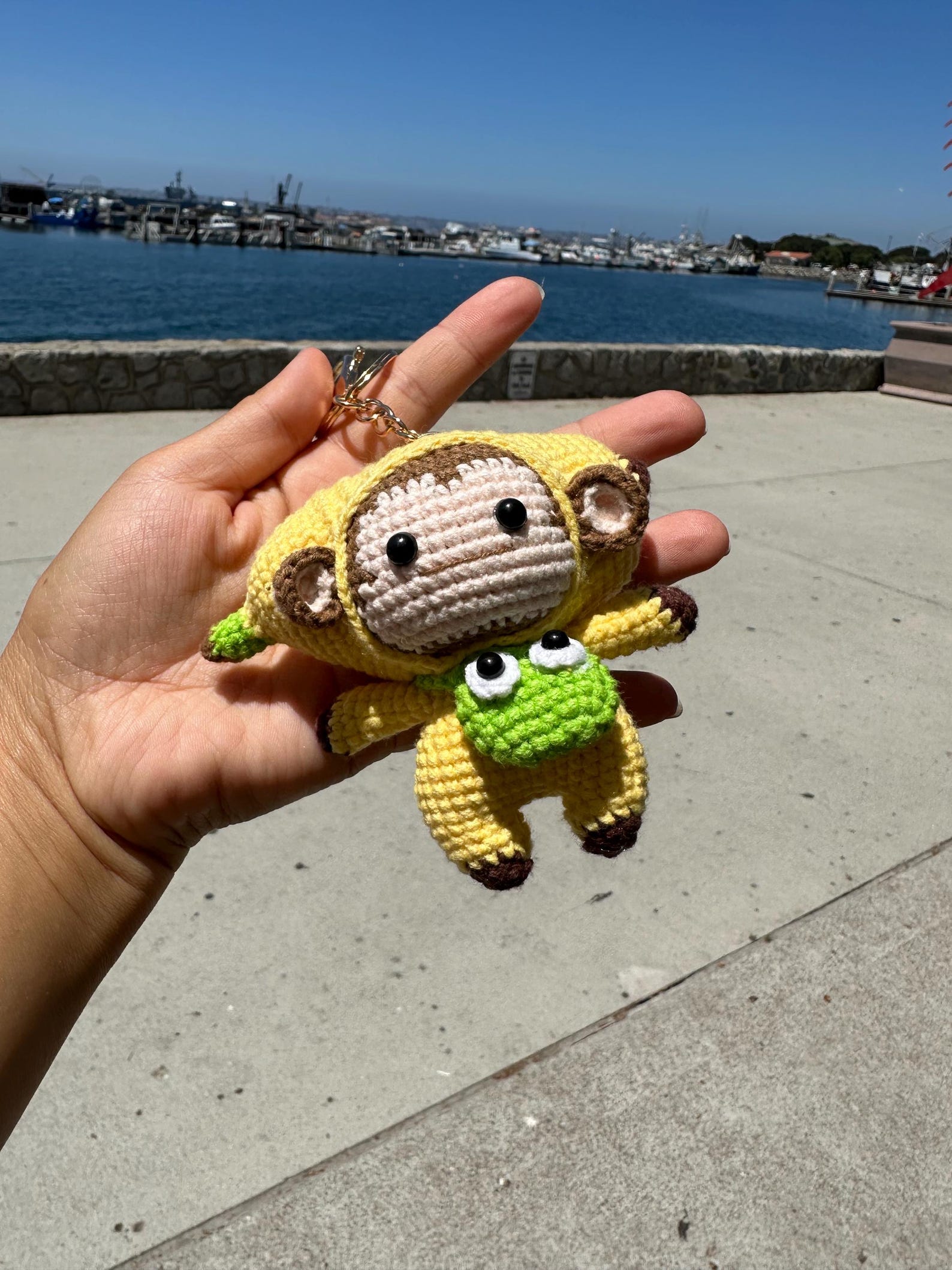 Banana Monkey Curious George Keychain/ Crochet Keychain/cute Amigurumi ...
