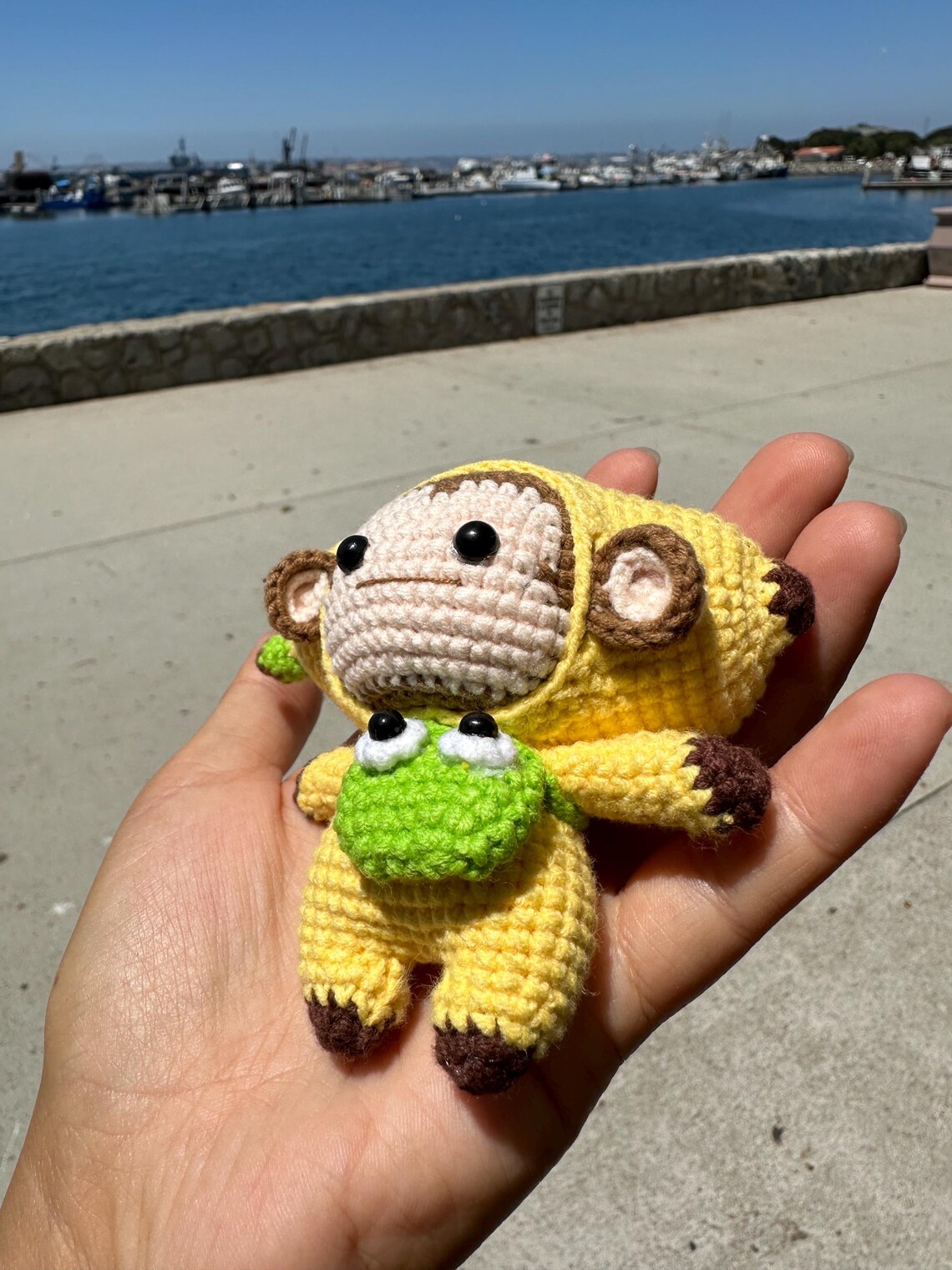 Banana Monkey Curious George Keychain/ Crochet Keychain/cute Amigurumi ...