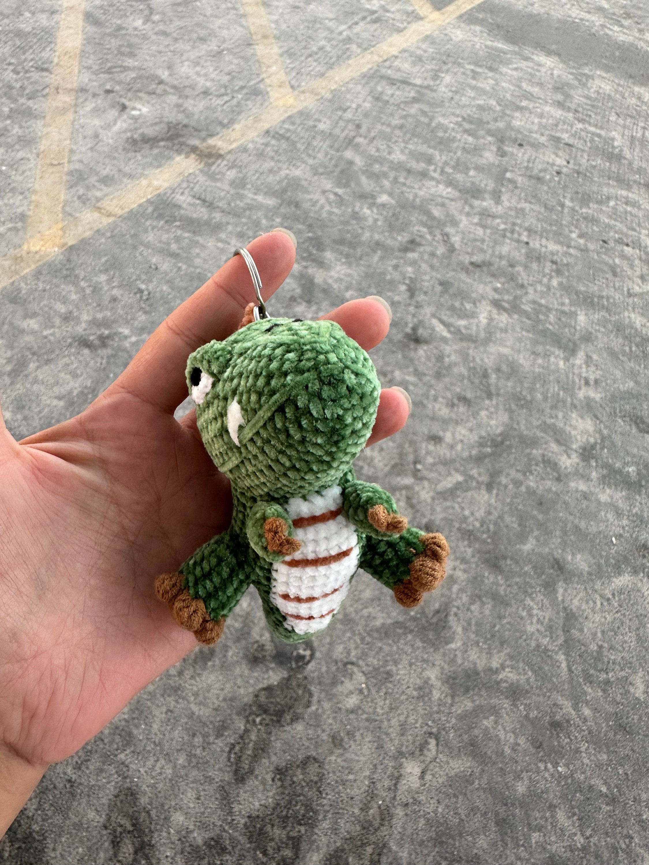 Alligator/crocodile/dragon/godzilla Keychain/ Crochet Keychain/cute ...