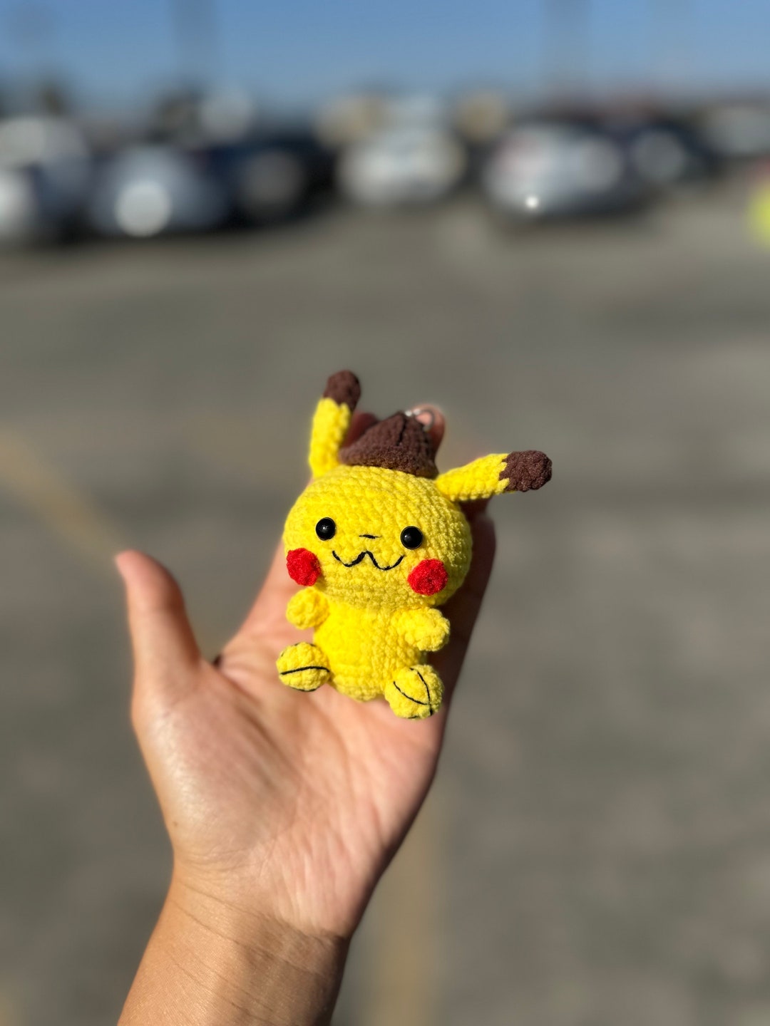 Detective Pikachu Keychain/ Crochet Keychain/cute Keychain Handmade - Etsy
