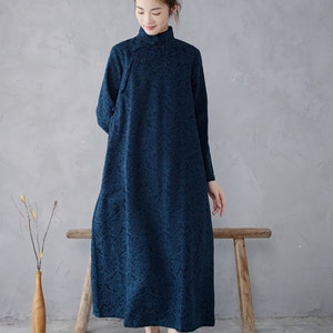 Cheongsam Dress Hanfu Style Blue Qipao Chinese Style Dress - Etsy