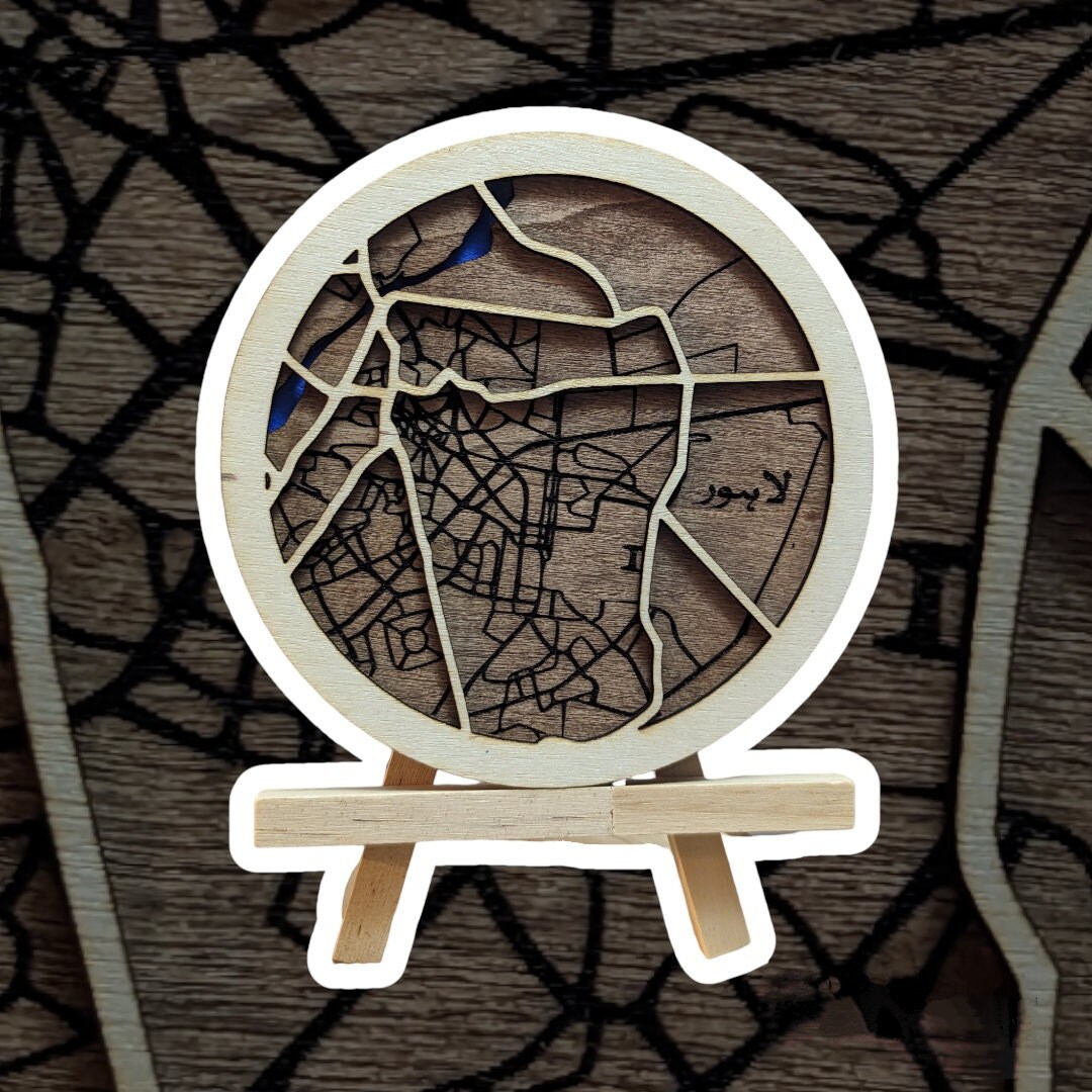 3D Wood Road Map of Lahore Pakistan Unique Wall Art - Etsy