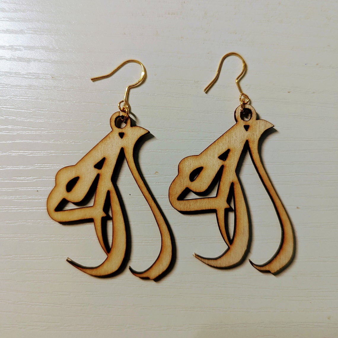 روح Ruh soul Arabic Calligraphy Wood Earrings - Etsy