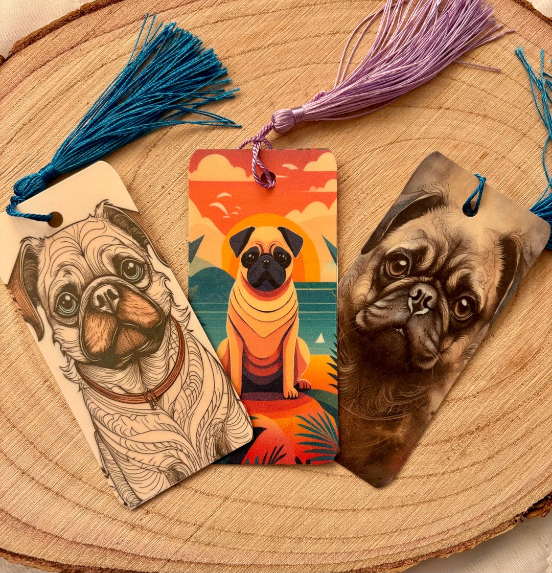 Pug Themed Bookmarks-dog Lovers/pug Lovers/handmade Gift/birthday ...