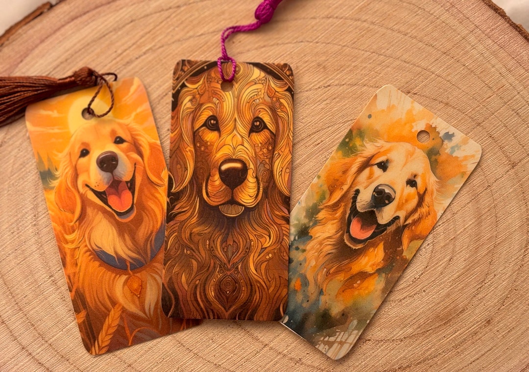 Dog Themed Bookmarks-golden Retriver-dog Lovers/pug Lovers/handmade ...