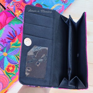 Mexican Embroidered Wallet for Women, Floral Embroidered Purse, Mexican ...
