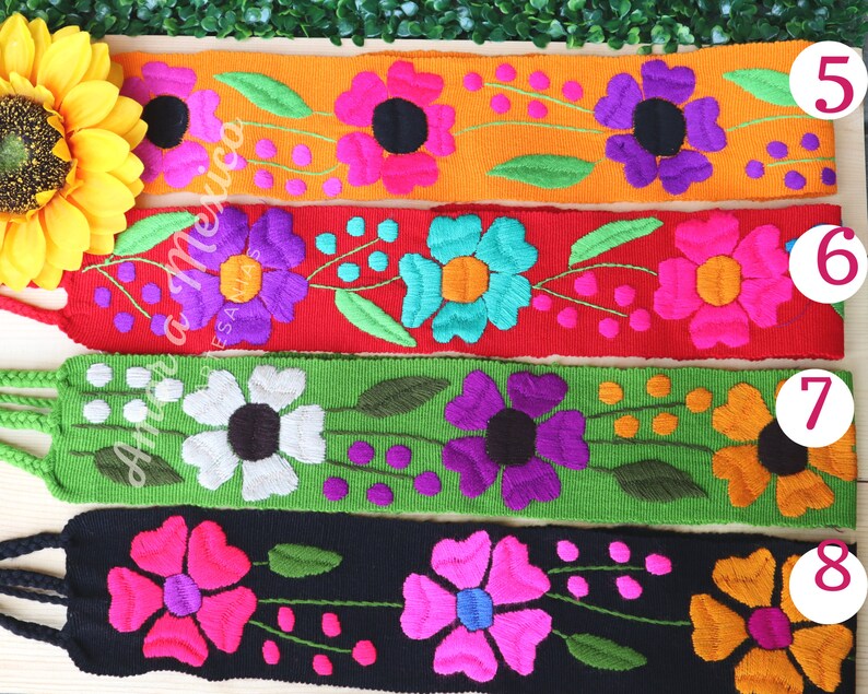 Mexican Embroidered Belt, Traditional Sash, Adjustable Artisan Waist ...