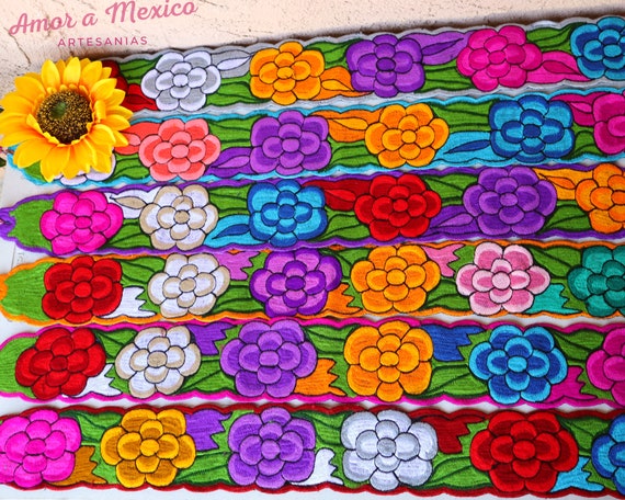 Mexican Embroidered Belt Floral Mexican Belt Traditional - Etsy