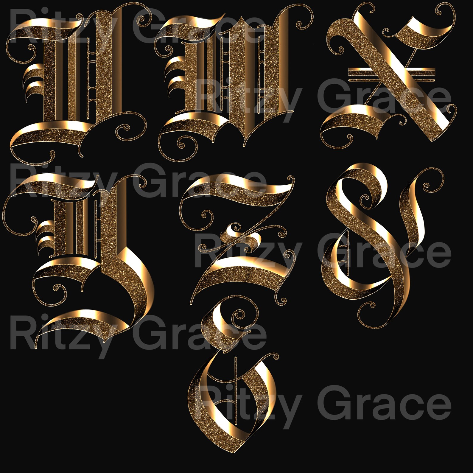 3D Calligraphy Font Alphabets / letters with transparent | Etsy