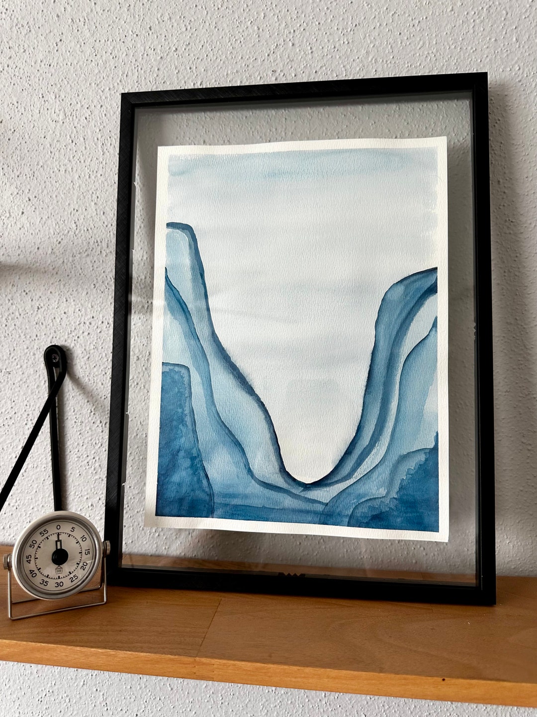Contemporary Watercolor Modern Art Monochrome - Etsy