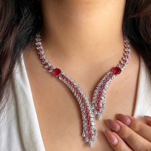 Ruby Costume Jewelry Necklace Etsy Canada