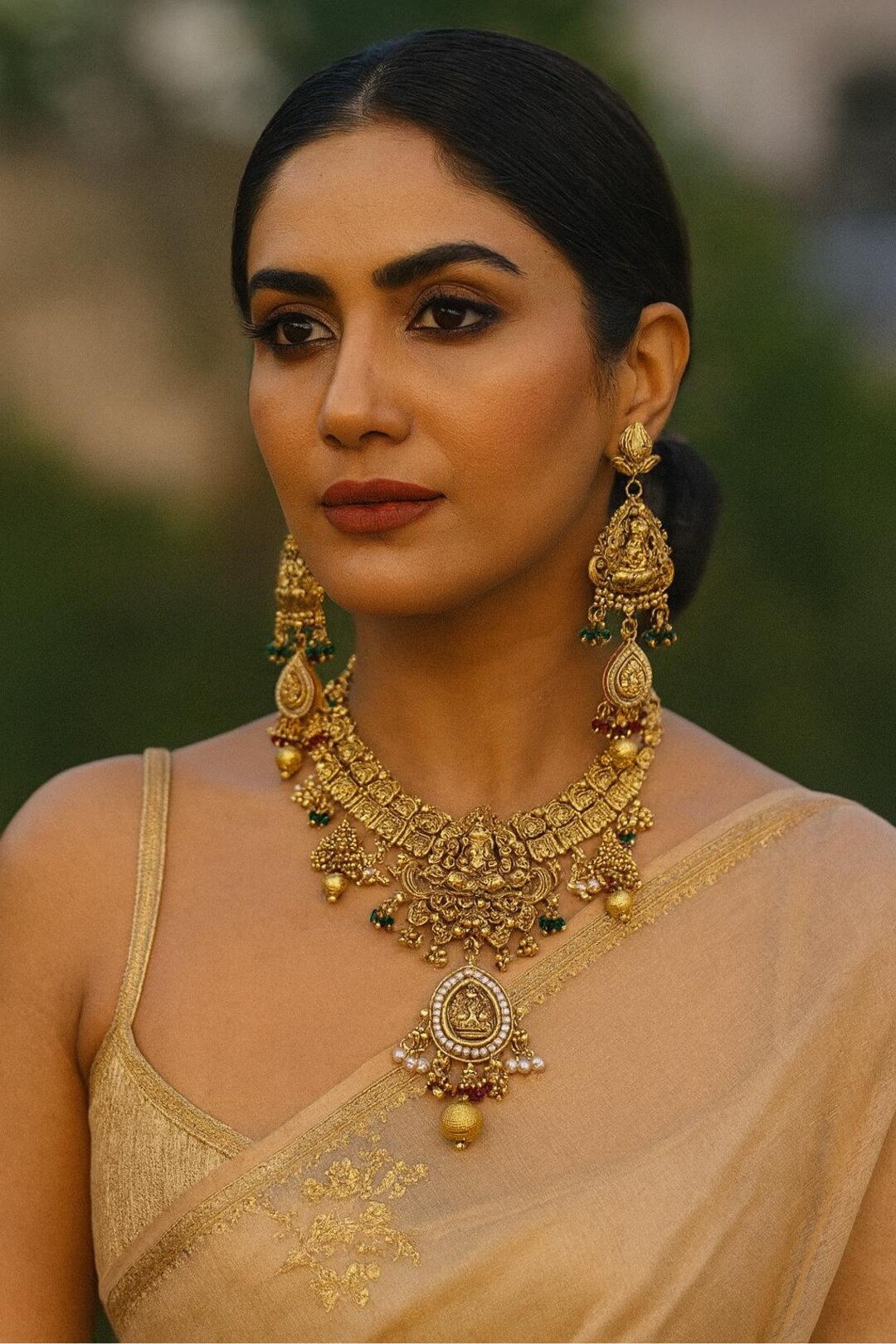 DHANYAA Gold Tone Rajwadi Jewellery South Indian Jewelry, Necklace ...