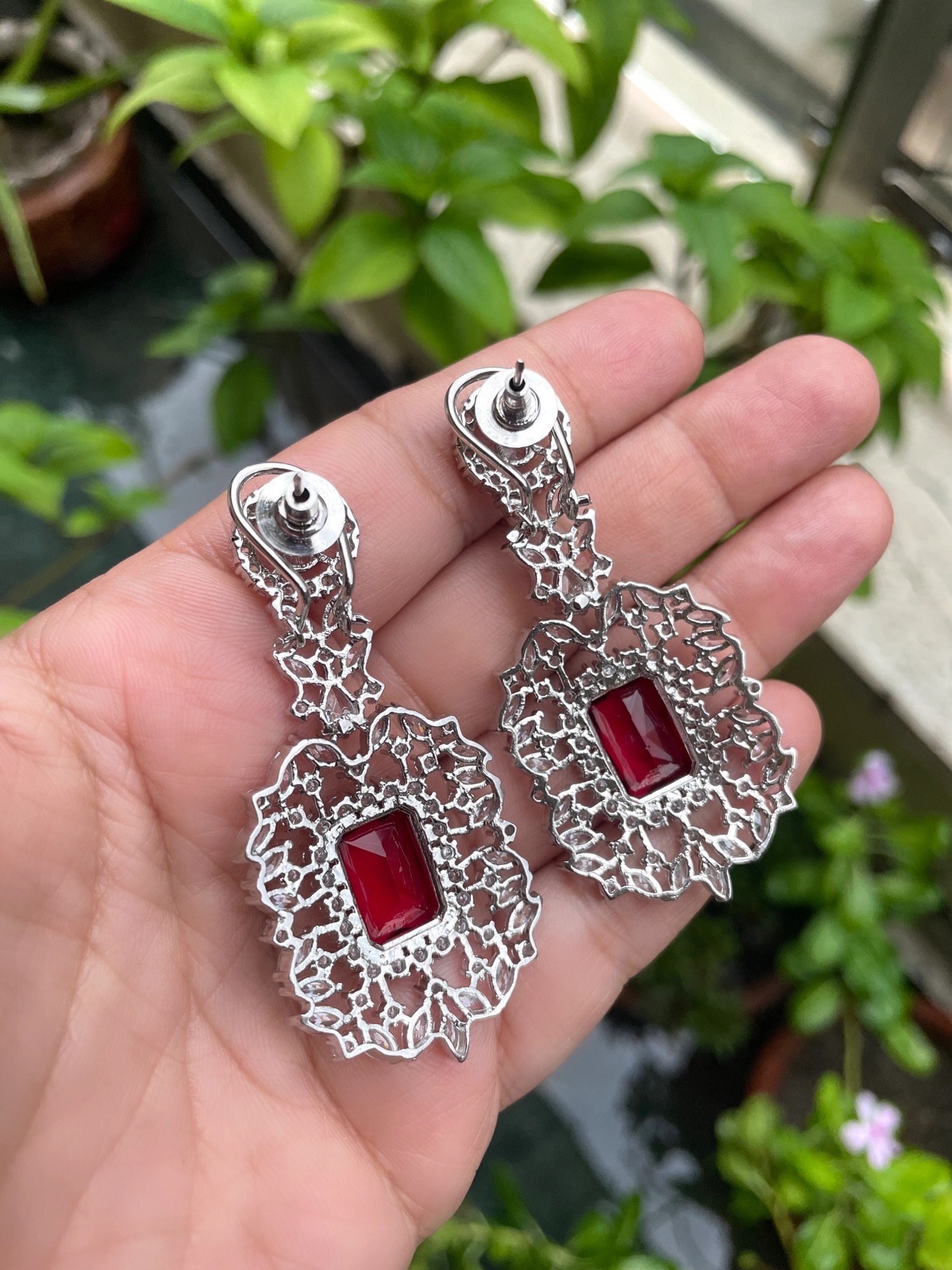 Ruby Red American Diamond High Quality Doublet Pendant Ruby Red American Diamond High Quality Doublet Pendant