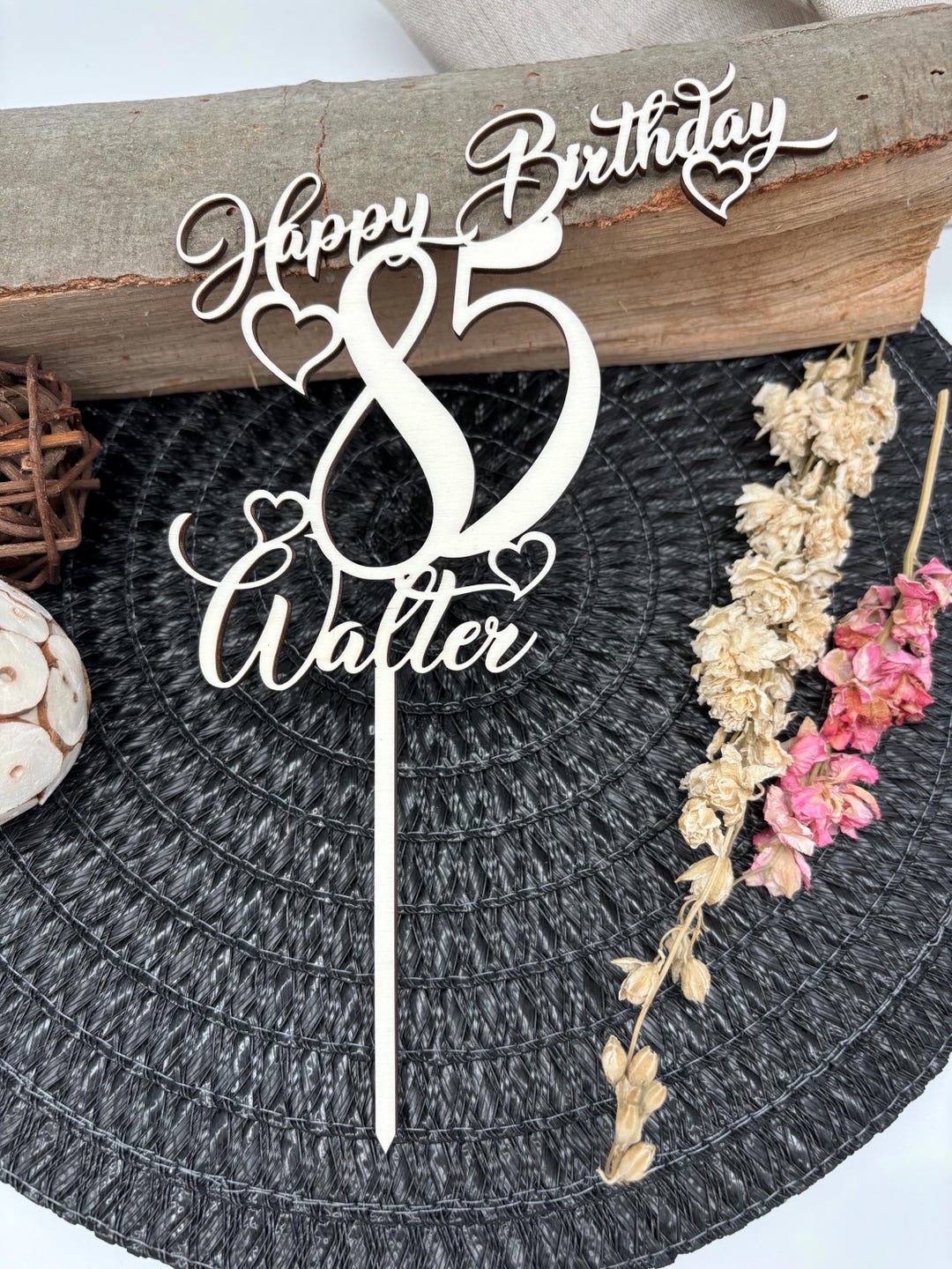 Caketopper Birthday Round Birthday Any Age Happy Birthday Personalized ...