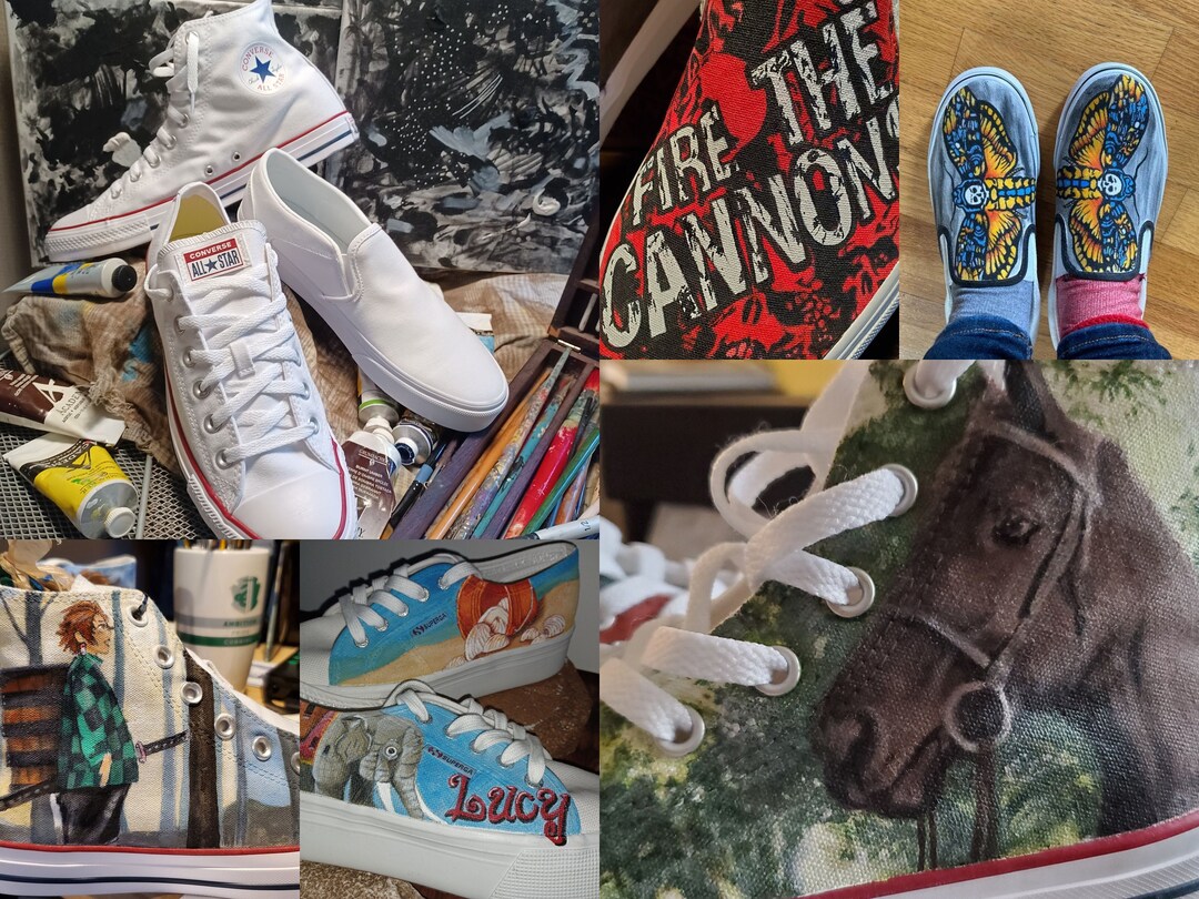Custom Hand Painted Sneakers. Canvas or Leather. Send Us Your Shoes and ...